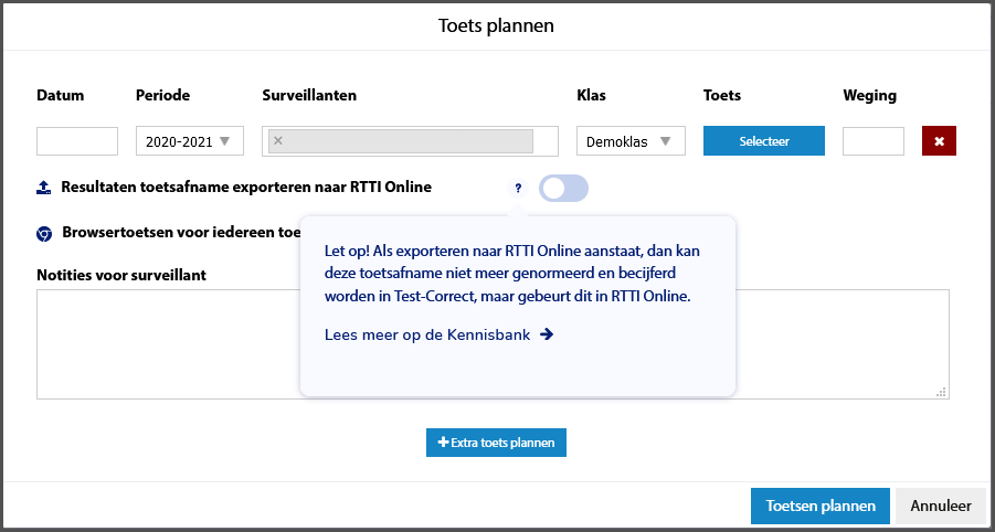 RTTI-online koppeling en export